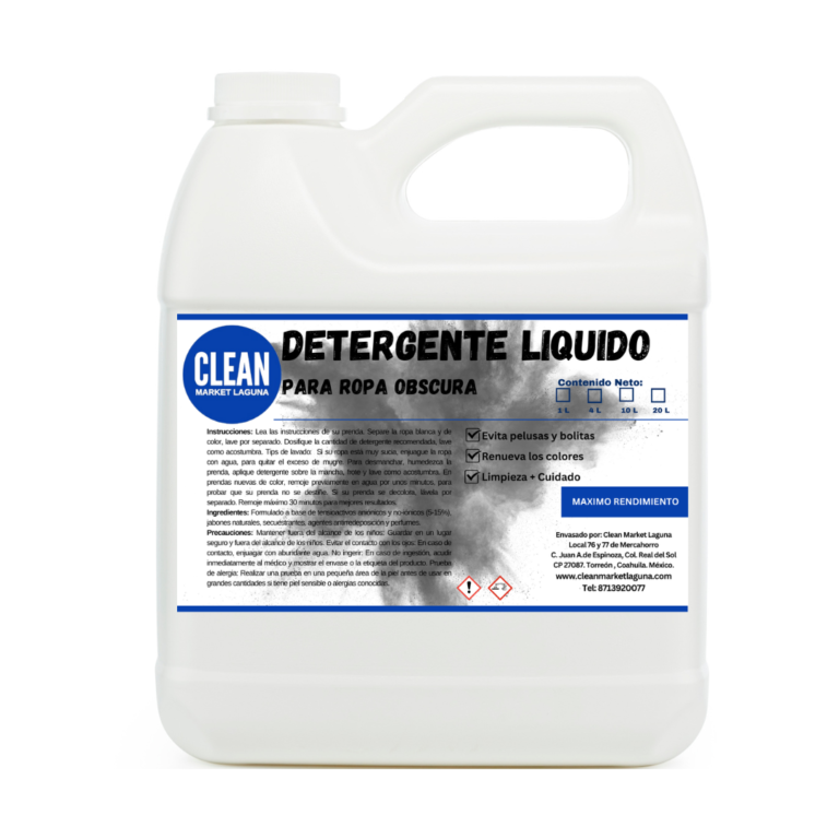 DETERGENTE LIQUIDO PARA ROPA NEGRA – CLEAN MARKET LAGUNA